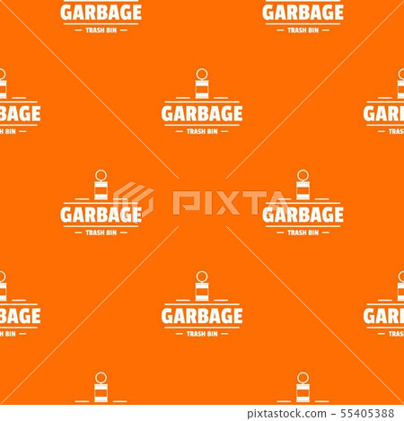 Bin trash garbage pattern vector orange - Stock Illustration [55405388 ...