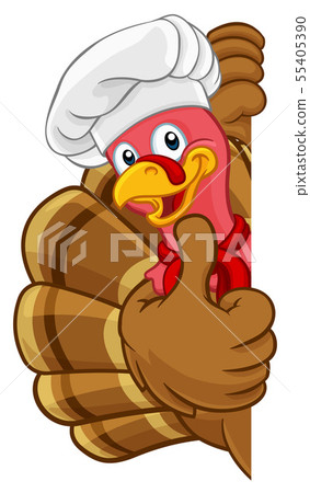 Turkey Chef Thanksgiving or Christmas Cartoon - Stock Illustration ...