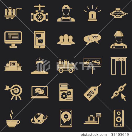 Backing icons set, simple style - Stock Illustration [55405649] - PIXTA