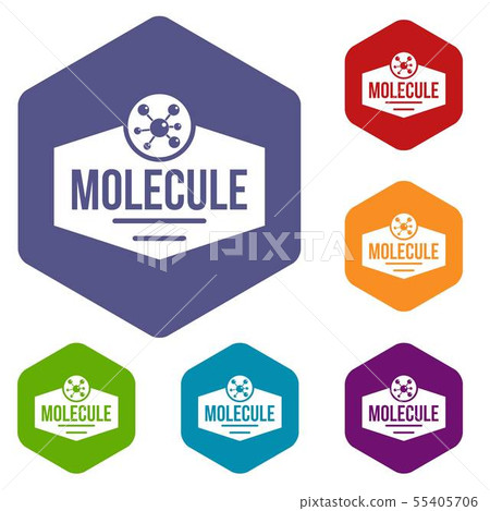 Molecule life icons vector hexahedron - Stock Illustration [55405706 ...