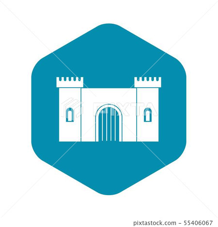 Fortress with gate icon, simple style - Stock Illustration [55406067 ...