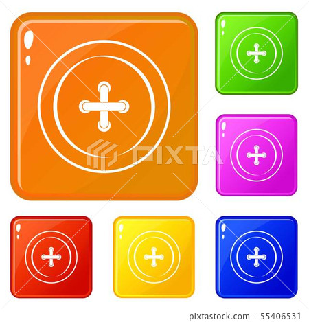 Sewing button icons set vector color - Stock Illustration [55406531 ...