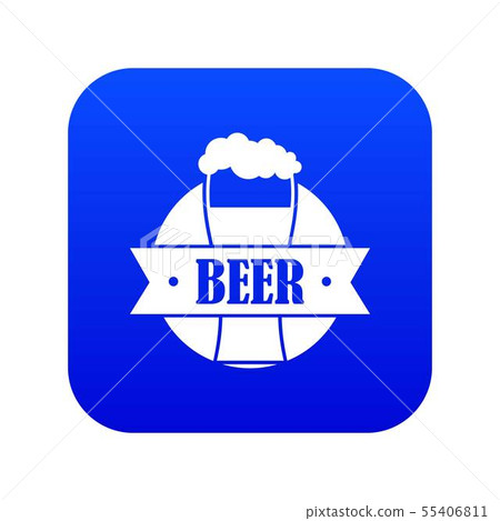Glass beer icon blue vector - Stock Illustration [55406811] - PIXTA