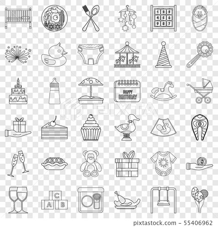 Cocktail icons set, outline style - Stock Illustration [55406962] - PIXTA