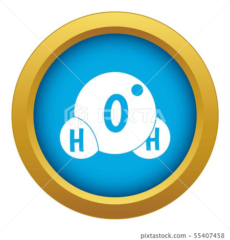 Water molecule icon blue vector isolated - Stock Illustration [55407458 ...