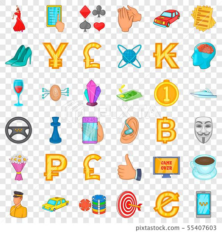 Cards icons set, cartoon style - Stock Illustration [55407603] - PIXTA