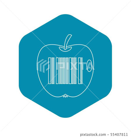 Apple with barcode icon, outline style-插圖素材 [55407811] - PIXTA圖庫