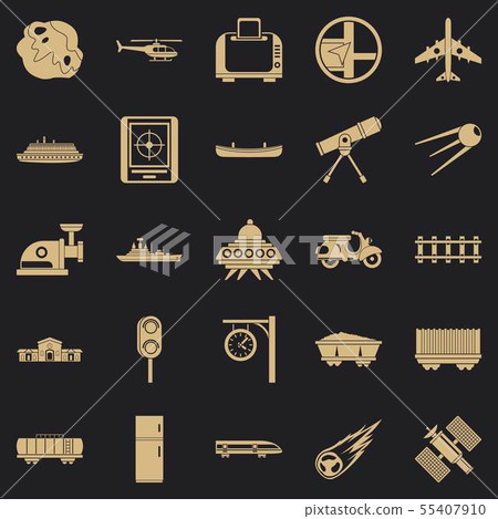Advanced technology icons set, simple style - Stock Illustration ...