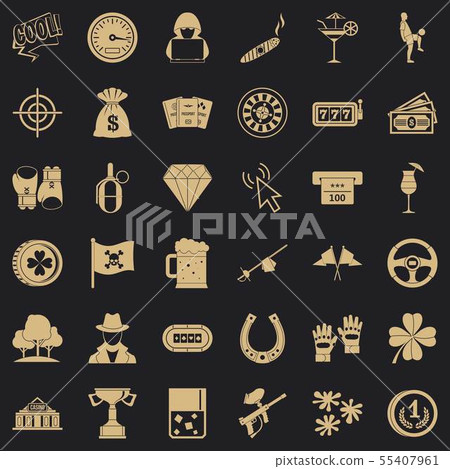 Blackjack icons set, simple style - Stock Illustration [55407961] - PIXTA