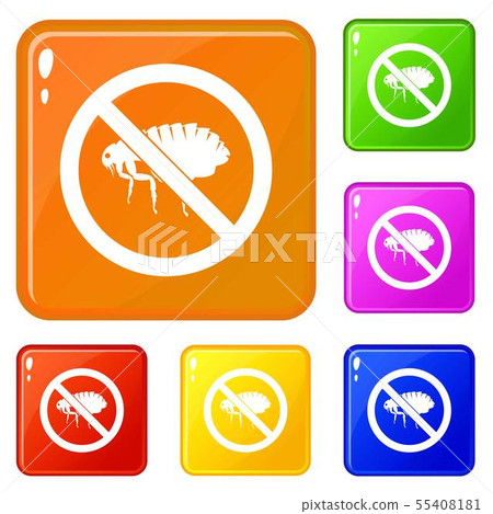 No flea sign icons set vector color - Stock Illustration [55408181] - PIXTA