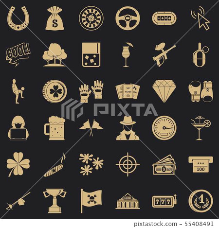 Chance icons set, simple style - Stock Illustration [55408491] - PIXTA