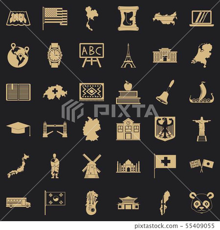 Topography icons set, simple style - Stock Illustration [55409055] - PIXTA