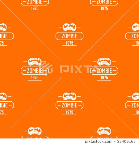 Zombie nightmare pattern vector orange - Stock Illustration [55409163 ...