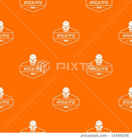 Zombie monster pattern vector orange - Stock Illustration [55409298 ...