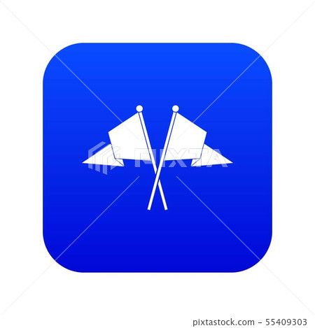 Two flags icon digital blue - Stock Illustration [55409303] - PIXTA