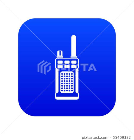 Portable handheld radio icon digital blue - Stock Illustration ...