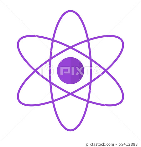 atomic nucleus flat style - atomic nucleus icon - Stock Illustration [55412888] - PIXTA