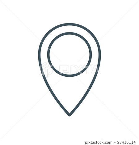 thin line pin drop icon - Stock Illustration [55416114] - PIXTA