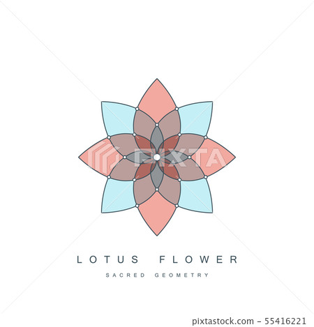lotus flower sacred geometry - Stock Illustration [55416221] - PIXTA