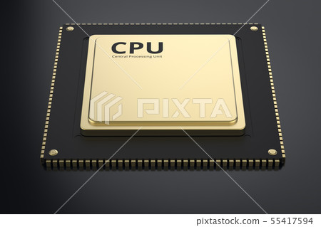 gold cpu chip - Stock Illustration [55417594] - PIXTA