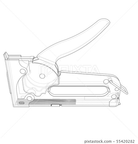 Outline construction stapler. Vector - Stock Illustration [55420282 ...