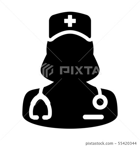 Medical assistant icon vector female person - Stock Illustration ...