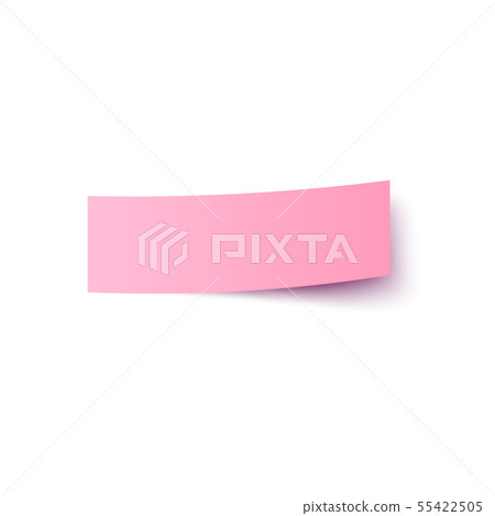 Oblong pink rectangular sticker with peeling...-插圖素材 [55422505] - PIXTA圖庫