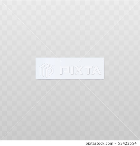 Oblong white rectangular sticker realistic style - Stock Illustration ...