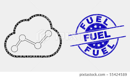 Vector Dotted Cloud Chart Icon and Scratched... - Stock Illustration ...