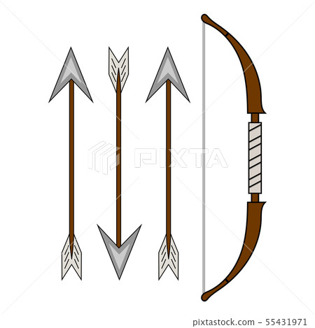 Cartoon Classical Wooden Bow isolated on white - Stock Illustration ...