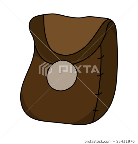 Cartoon Leather Bag isolated on white background.-插圖素材 [55431976] - PIXTA圖庫