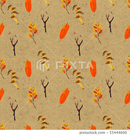 Autumn watercolor hand drawn seamless pattern... - Stock Illustration ...