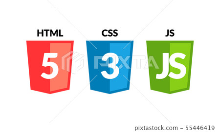 HTML5 CSS3 JS icon set. Web development logo... - Stock Illustration ...
