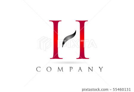 white red alphabet letter H logo company icon - Stock Illustration ...