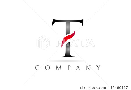 white red alphabet letter T logo company icon - Stock Illustration ...