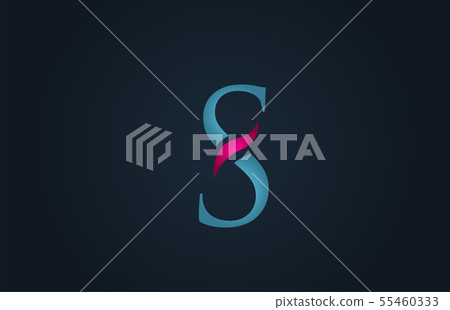 blue pink alphabet letter S logo company icon - Stock Illustration ...