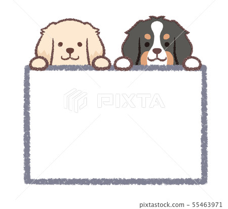 Dogs Frame Large Dog Square - Stock Illustration [55463971] - PIXTA