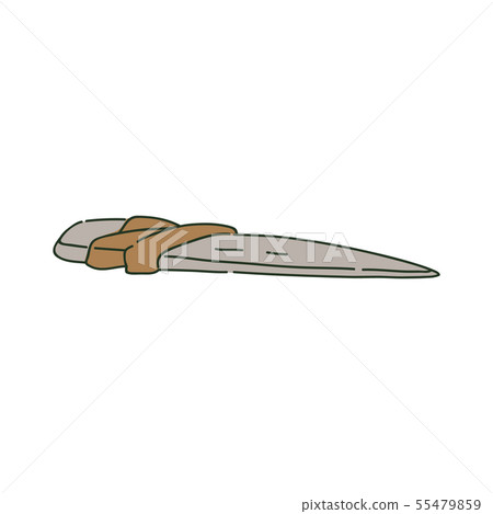 Ancient primitive stone knife or dagger in... - Stock Illustration ...