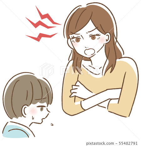 Woman scolding a child - Stock Illustration [55482791] - PIXTA
