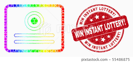 Vector Rainbow Colored Dotted Certificate Icon... - Stock Illustration ...
