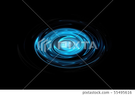 Glowing blue vortex with light effect on black - Stock Illustration ...
