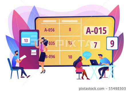 Electronic queuing system concept vector... - Stock Illustration ...