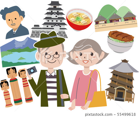Fukushima sightseeing travel spot - Stock Illustration [55499618] - PIXTA