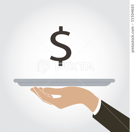 waiter serve money icon , dish up the money - Stock Illustration ...