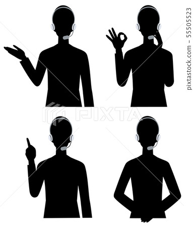 Silhouette operator female income - Stock Illustration [55505523] - PIXTA