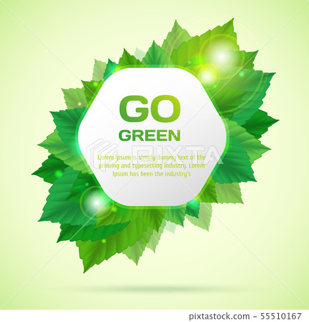 Abstract go green vector illustration with leafs - Stock Illustration ...