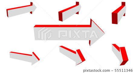 3d Arrow sign set. Isolated on white background. - Stock Illustration ...