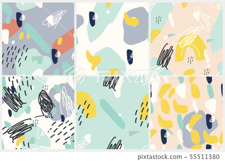 Vector seamless pattern set. Abstract... - Stock Illustration [55511380 ...
