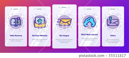 Send Message Linear Vector Onboarding - Stock Illustration [55511817 ...
