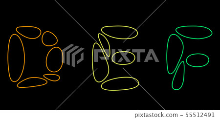 Uppercase Letters D, E, F. Vector outline - Stock Illustration ...